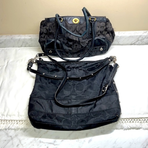 Coach | Bags | Coach Signature Jacquard 2 Pc Bag Bundle Designer Used ...
